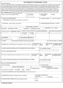 AF Form 2548 - Nafi Request For Personnel Action - AF Forms