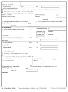 AF Form 286 - Personnel Reliability Program (PRP) Qualification/Certification Action - AF Forms
