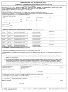 AF Form 286A - Personnel Reliability Program (PRP) Permanent ...