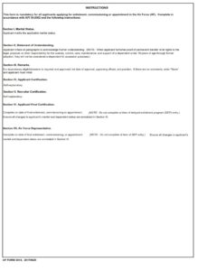 AF Form 3010 - Usaf Statement Of Understanding For Dependent Care ...