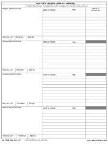 AF Form 3066 – Doctor’s Orders - AF Forms