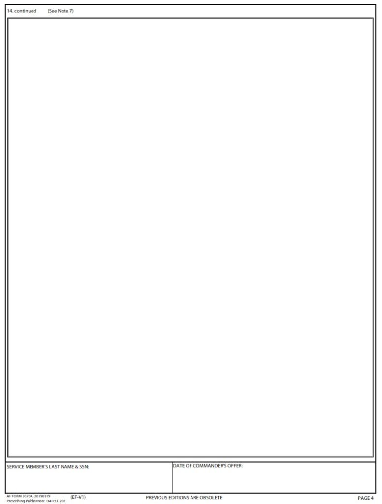 AF Form 3070A - Record Of Nonjudicial Punishment Proceedings (AB THRU ...