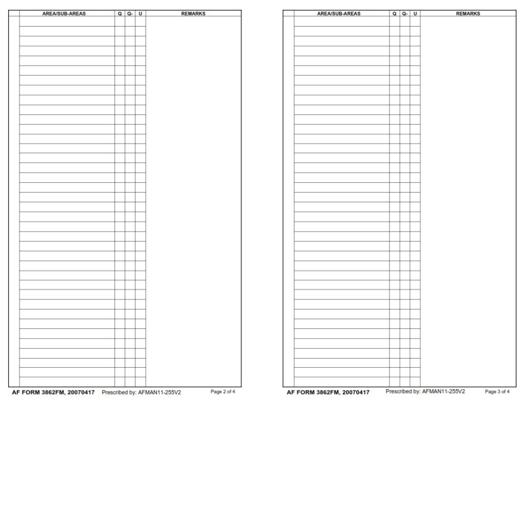 AF Form 3862FM - Flight Manager Evaluation Worksheet - AF Forms