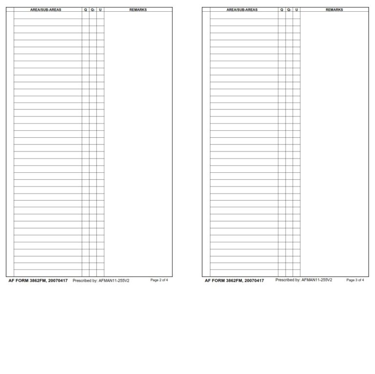 AF Form 3862FM – Flight Manager Evaluation Worksheet - AF Forms