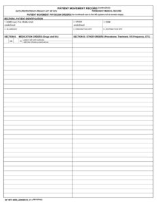AF Form 3899 - Patient Movement Record - AF Forms