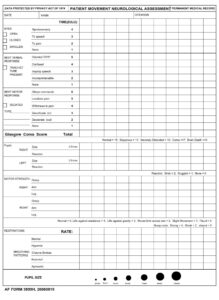 AF Form 3899H – Patient Movement Neurological Assessment - AF Forms