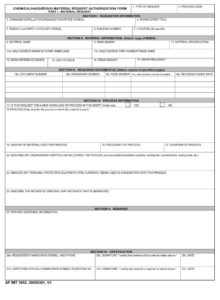 AF Form 3952 - Chemical Hazardous Material Request Authorization Form ...
