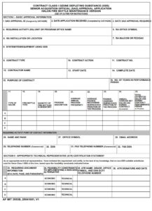AF Form 3953B – Contract Class I Ozone Depleting Substance (ODS) Senior ...
