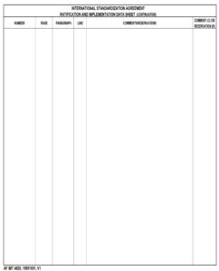 AF Form 4020 - International Standardization Agreement Ratification ...