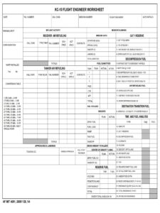 AF Form 4091 – KC-10 Flight Engineer Worksheet - AF Forms