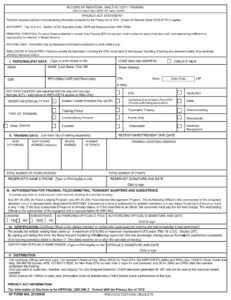 AF Form 40A - Record Of Individual Inactive Duty Training - AF Forms