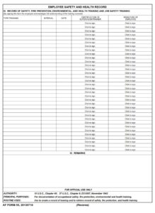 AF Form 55 - Employee Safety and Health Record - AF Forms
