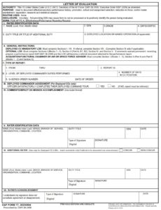 AF Form 77 - Letter Of Evaluation - AF Forms
