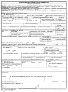 DAF Form 100 – Request And Authorization For Separation - AF Forms