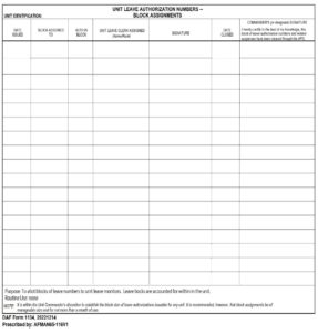 DAF Form 1134 – Unit Leave Authorization Numbers-Block Assignments - AF ...