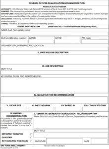 DAF Form 3559 - General Officer Qualification Recommendation - AF Forms