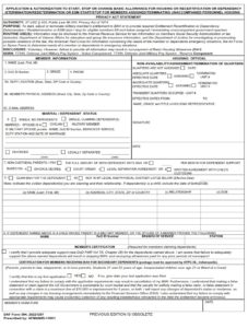 DAF Form 594 - Application And Authorization To Start, Stop Or Change ...