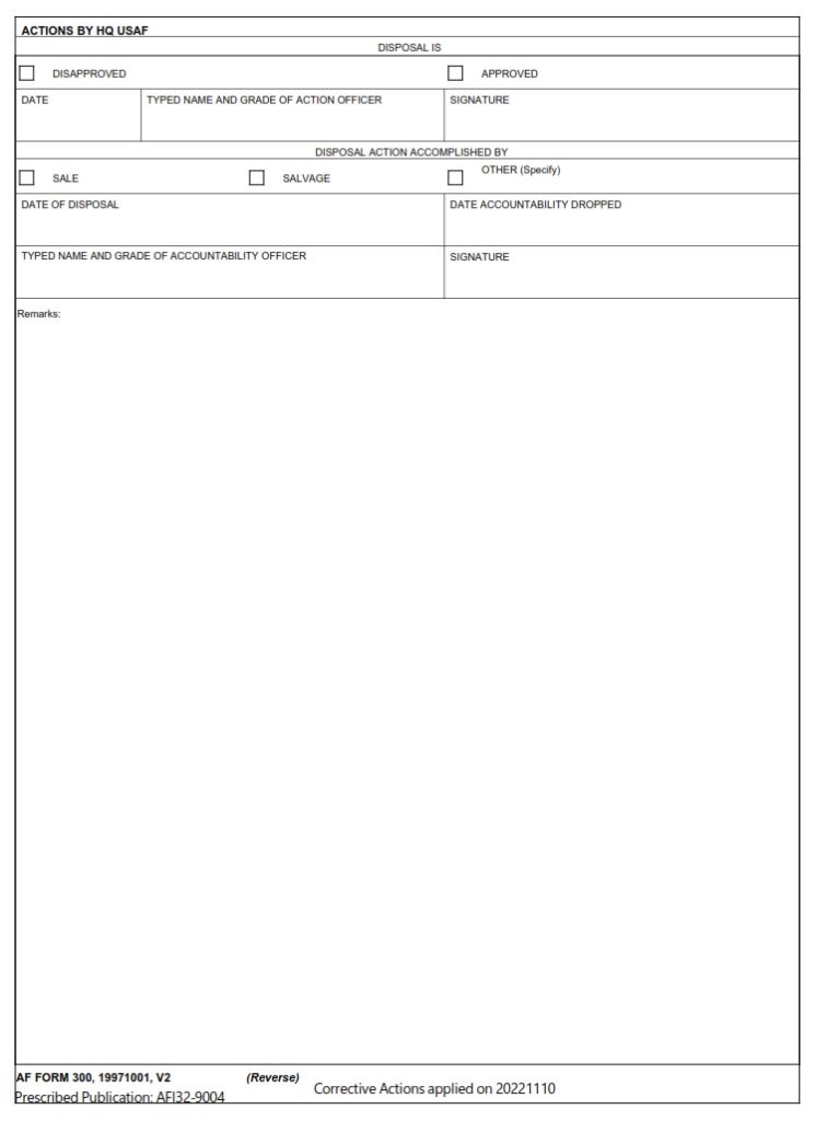 AF Form 300 - Facility Disposal - AF Forms