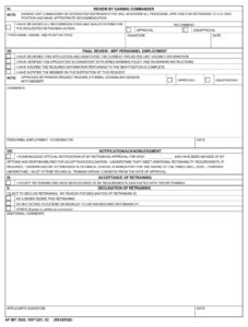 AF Form 3920 - Request For Reservist Voluntary Retraining - AF Forms