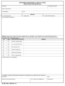 AF Form 3993 – Instrument Procedure Flyability Check – Departure ...