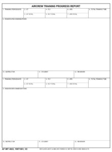 AF Form 4023 – Aircrew Training Progress Report - AF Forms