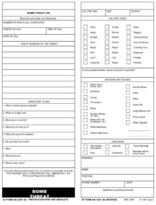 AF Form 440 - Bomb Threat Aid - AF Forms