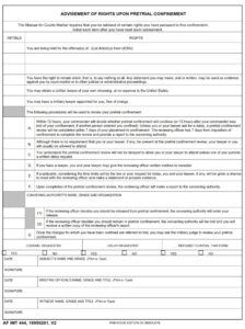 AF Form 444 - Advisement Of Rights Upon Pretrial Confinement - AF Forms