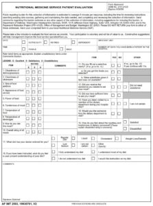 AF Form 2503 – Nutritional Medicine Service Patient Evaluation - AF Forms