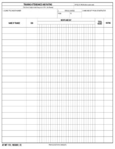 AF Form 1151 - Training Attendance And Rating - AF Forms