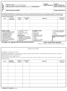 AF Form 1175 - Legal Assistance Record - AF Forms