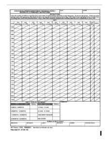 AF Form 1183 - Child Development/Enrichment Program Hourly Record Of ...