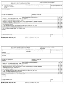 AF Form 1255 - Quality Control Evaluation - AF Forms