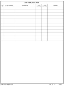 AF Form 1477 – Construction Inspection Report - AF Forms