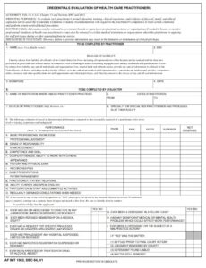 AF Form 1562 - Credentials Evaluation Of Health Care Practitioners - AF ...
