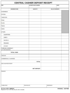 AF Form 1878 - NAF Central Cashier Deposit Receipt - AF Forms