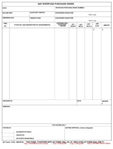 AF Form 1735 - Naf Interfund Purchase Order - AF Forms