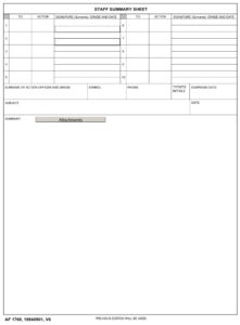 AF Form 1768 - Staff Summary Sheet - AF Forms