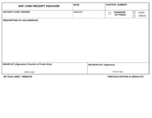 AF Form 2557 - NAF Cash Receipt Voucher - AF Forms