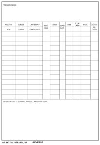 AF Form 70 - Pilot's Flight Plan And Flight Log - AF Forms