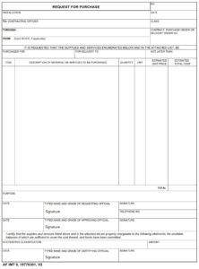 AF Form 9 – Request For Purchase - AF Forms