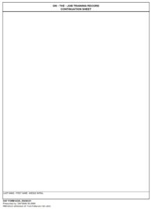 DAF Form 623A - On-The-Job Training Record -Continuation Sheet - AF Forms