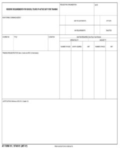 AF Form 101 - Reserve Requirements For School Tours Of Active Duty For ...