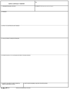 AF Form 1667 – Supply Difficulty Report - AF Forms