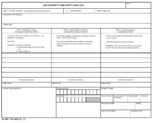 AF Form 1754 - Job Capability And Safety Analysis (LRA) - AF Forms