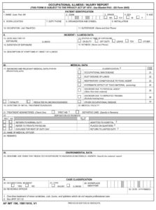 AF Form 190 - Occupational Illness/Injury Report - AF Forms