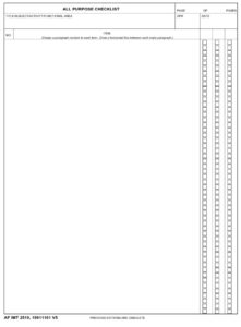 AF Form 2519 - All Purpose Checklist - AF Forms